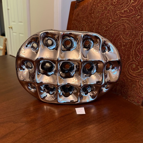 Accents | Unique Stunning Modern Reflections Ceramic Vase Silver Mirror ...